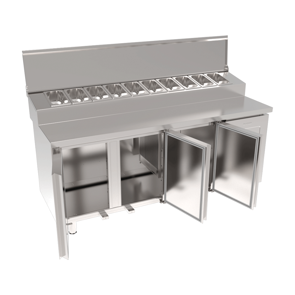 SGT190R - Stainless Steel Top Table 3 Door Pizza Refrigeretor | İnoksan